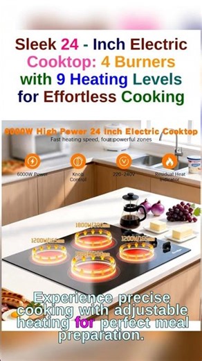 Sleek Powerful 24 Electric Cooktop Showcase Modern Kitchen Tech