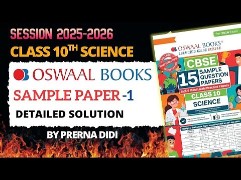 OSWAAL SAMPLE PAPER 1 Class 10 Science 2026 | Full Solutions |🔴LIVE CLASS 10 | By Buddy Mentor