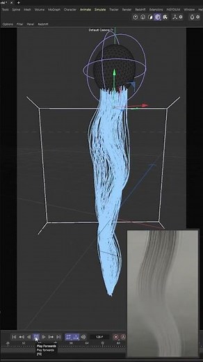 (2) How to create a hair simulation, aligning hair to spline. Follow animated spline. #tutorial #c4d