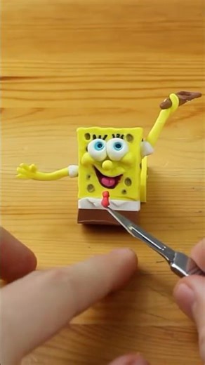 Turning clay & swim shorts into SpongeBob! Was it worth it? 100%😅 #spongebob #clay #diy