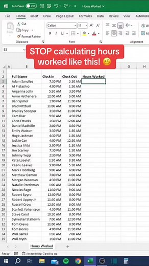 Hours worked payroll #exceltips #exceltutorial #exceltricks #liltay #womensday #V #budgeting #GoogleSheets #exceltraining LEARN MORE | LEARN MORE
