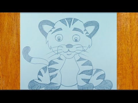 How to Draw a cute Cartoon Tiger 🐯 Step by step | Easy Pencil Sketch Tutorial