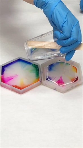 Gorgeous #rainbow #resin and #alcoholink coasters ❤️❤️❤️❤️ #mixedmediagirl | Mixed Media Girl