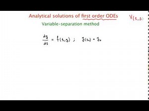 Analytical solutions of first order ODEs