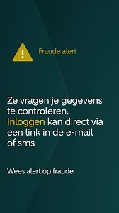 ⚠️Op dit moment zijn er oplichters actief die onze klanten via e-mail benaderen. In deze e-mail wordt aangegeven dat er een pas, product, taak of opdracht voor je klaar staat. Via een link in de e-mail kun je direct inloggen in je bankomgeving. Doe het niet! Dat vragen wij je nooit. 🚫 Heb je een verdachte e-mail ontvangen? Stuur deze door naar: valse-email@nl.abnamro.com 💡 Vergeet de e-mail niet te verwijderen! abnamro.nl/fraudemelden | ABN AMRO