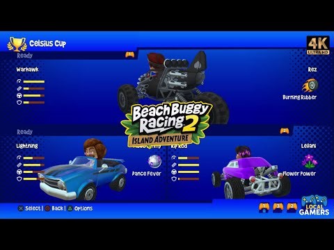 Rez vs Leilani vs Disco Jimmy | 3 Player Split Screen in Beach Buggy Racing 2