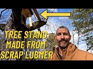 DIY tree stand built with scrap lumber. Watch till the end! #hunting #deer