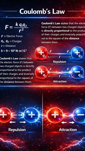 Electrostatic Force Explained | Coulomb’s Law with Simple Diagram