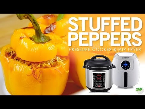 Chicken Stuffed Bell Peppers - Pressure Cooker and Air Fryer
