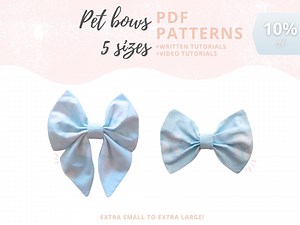Dog Sailor Bow Pattern and Simple Bow Pattern | 2 Dog Collar Bow Tie Tutorials | Video Tutorials Included | Dog Mom PDF Sewing Patterns - Etsy