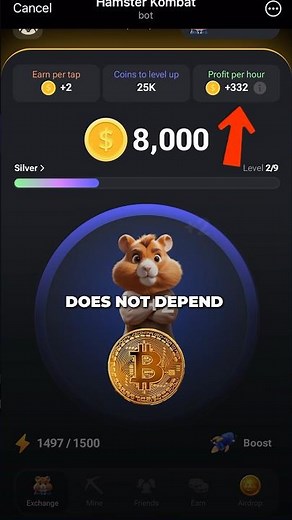 Build your mine with passive income HAMSTER KOMBAT