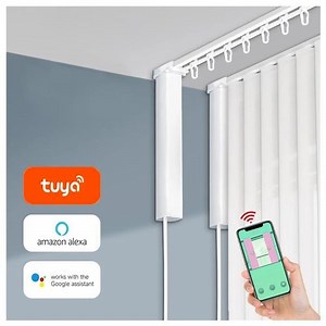Smart Home Tuya S Wave Ripple Fold Wifi Motorized Curtain Rail Electric Curtain Track System Curtain Motor with Remote Control