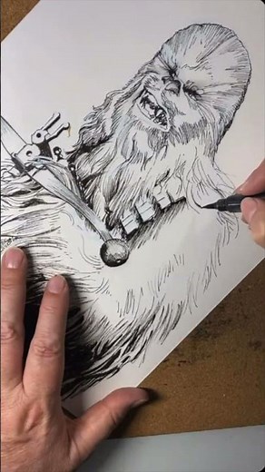 #750 Drawing Star Wars Chewbacca like a Disney Artist Pro #art #disney #starwars