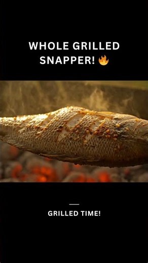 Whole Grilled Snapper 🔥 #asmr #food #smokegrill #asmrsounds #cooking #grilltime