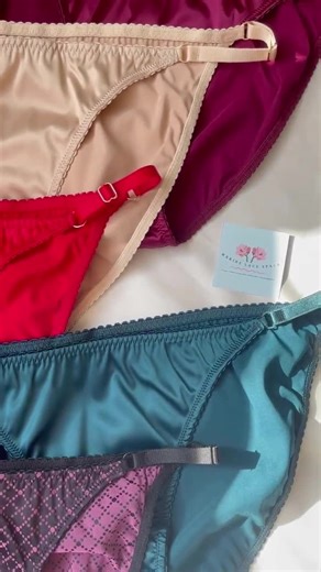 Red Satin String Bikini - Silky Panties With Adjustable Straps - Christmas Gift for Woman - Etsy