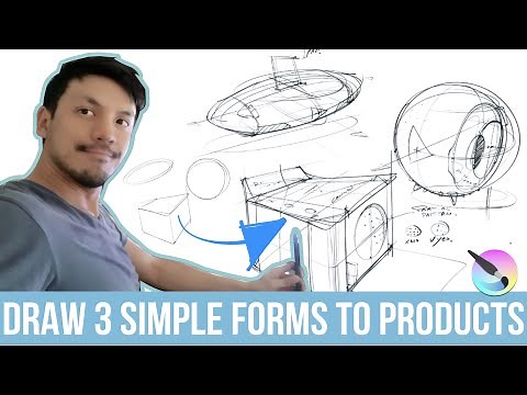From 3 Simple Forms to Product Design (Easy Level) | Product Design Sketching