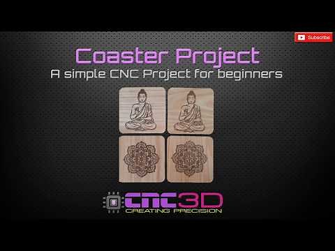 Drink coaster CNC project for beginners using Easel and T2 Laser. **Surprise birthday gift**