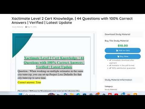 Xactimate Level 2 Cert Knowledge