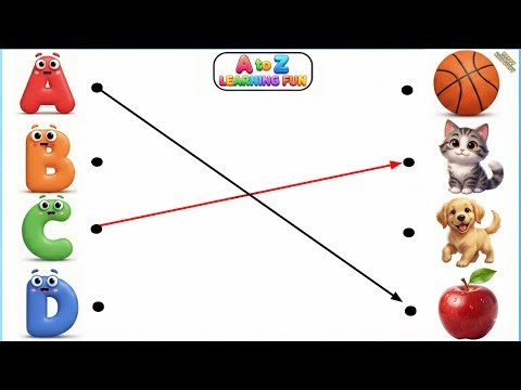 ABC Song Alphabet Matching A to Z | A for Apple ABCD | Kindergarten LKG UKG Worksheet | एबीसीडी