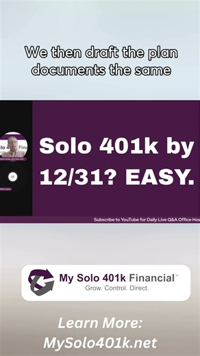 How Easy Is the 12/31 Solo 401k Deadline? Easier Than You Think. #solo401k