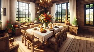 How To Make A Unique Dining Room Table in Minecraft