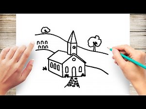 How to Draw Church Easy