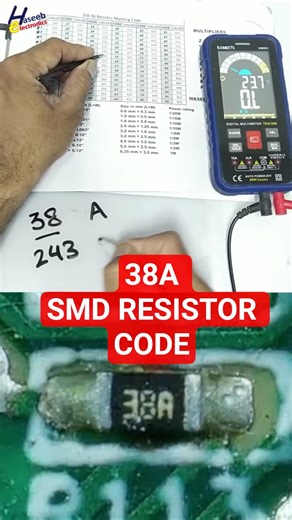 38A SMD Resistor Marking Code Explained | EIA-96 / E96 Precision Resistor #Shorts