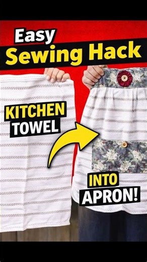 🔥Kitchen Towel → Cute APRON in Minutes!✂️