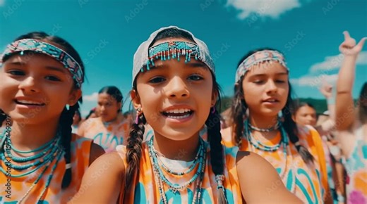 AI generation. Modern Native American culture. Native Americans in modern life. Stock Video