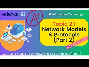 Edexcel IAL - AS - IT - Unit 1 -Topic 2.1 Network models & Protocols Part 2 - Notes & Questions