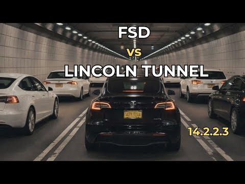 FSD 14.2.2.3 vs the Lincoln Tunnel | Manhattan ➝ Hoboken