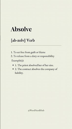 Absolve Meaning • Daily English Word