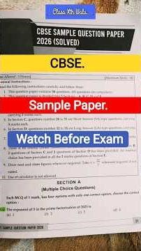 🤔✍️💯🔥Sample Paper Class 10 BASIC Maths 2025-26📙🤔✍️⚠️|CBSE|Class 10|Shashi Sir