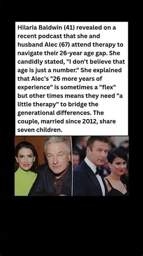 🤯 Hilaria Baldwin: Why Our 26-Year Age Gap Needs THERAPY! #celebrity #news #shorts