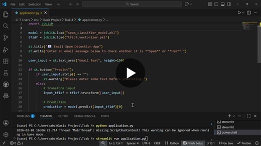 #machinelearning #datascience #emailspamdetection #naturallanguageprocessing #python #scikitlearn #streamlit #internshipproject #mlprojects #learningbydoing #engineeringstudent #oasisinfobyte | Advait Dahitule