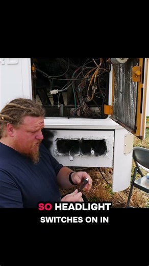 Panel done! Now installing new LED headlights on the Skoolie. #skoolie #busconversion