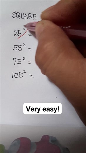 6.5K views · 105 reactions | Square tricks! This method is for two-digit and three-digit numbers ending in 5. #education #mathematics #mathisfun | Ma'am Fai | Facebook
