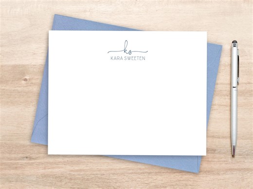 Personalized Notecard Set: Modern Feminine Stationery With Envelopes - Etsy