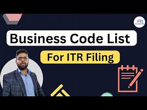 Business Code for ITR Filing Income tax Return | business code for itr | income tax business code