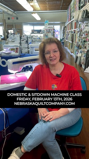 🧵✨ Ready to take your domestic sewing machine to the next level? ✨🧵 Learn how to quilt and finish your projects yourself in our Domestic Sit-Down Machine Quilting Class! This hands-on class will give you the skills, tips, and tricks you need to quilt with confidence on your home sewing machine. Perfect for anyone ready to stop outsourcing quilting and start finishing projects at home! 📅 Friday, February 13, 2026 🕙 10:00 AM – 4:00 PM 👉 Sign up here: https://www.nebraskaquiltcompany.com/produ