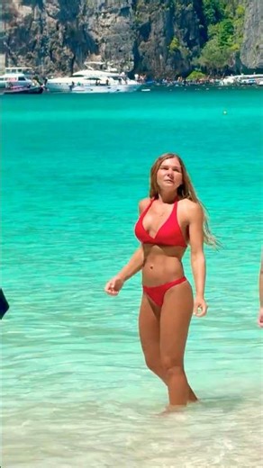 🇹🇭Maya Bay Beach Sand and Sea Summer Holiday Hot Day 01🐬 #mayabeach #mayabay