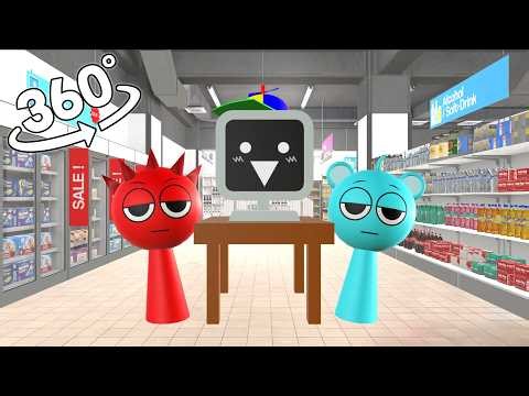 Incredibox Sprunki RADDY, SKY, MR.FUN COMPUTER In Supermarket! 360° VR