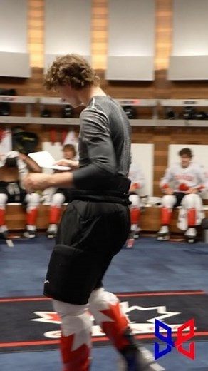DailyFaceoff | Matthew Schaeffer reads out the Team Canada lineup up at the Ivan Hlinka - 🎥: @hockeycanada | Instagram