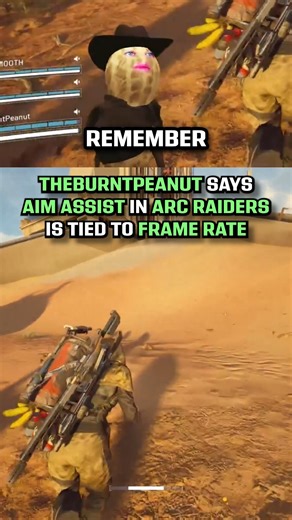 The Burnt Peanut explains how aim assist in ARC Raiders may be frame-rate dependent 👀 #ARCRaiders #AimAssist #FPSGaming #PCvsConsole #GamingTalk | No Lag Gaming
