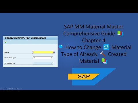 How 😐 to Change 🔁 Material Type of Already Created Material Master 📑