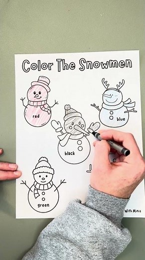 Color The Snowmen Coloring Page