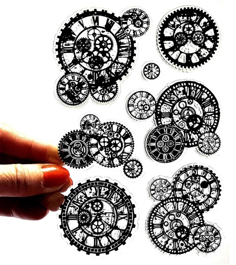 Clear Stamps STEAMPUNK COGS Clockwork Father's Day, Rubber Stamping, Card Making, Scrapbooking, Craft Supplies - Etsy