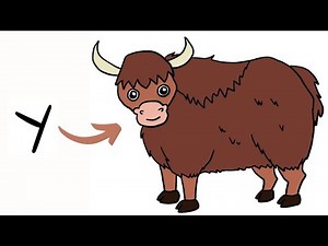How to Draw a Yak from the Letter Y! Fun Drawing Tutorial for Kids 🎨🦬