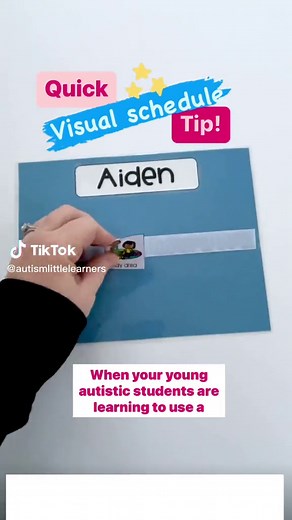 Do you have young autistic students who are learning to use a visual schedule? ➡️ start small with one picture on the schedule ➡️ bring the schedule TO the child ➡️ Help your student learn to match the picture from their schedule to a larger picture at the location they are going to! If you want more ideas for implementing visual schedules, get on the waitlist for the Visual Schedules Made Easy online course 🙌🏼. Go to www.autismlittlelearners.com/visualschedule You can also find the link in my