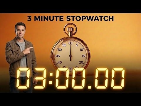 3 Minute Stopwatch (0 to 180s) - No Music | Silent with End Alarm